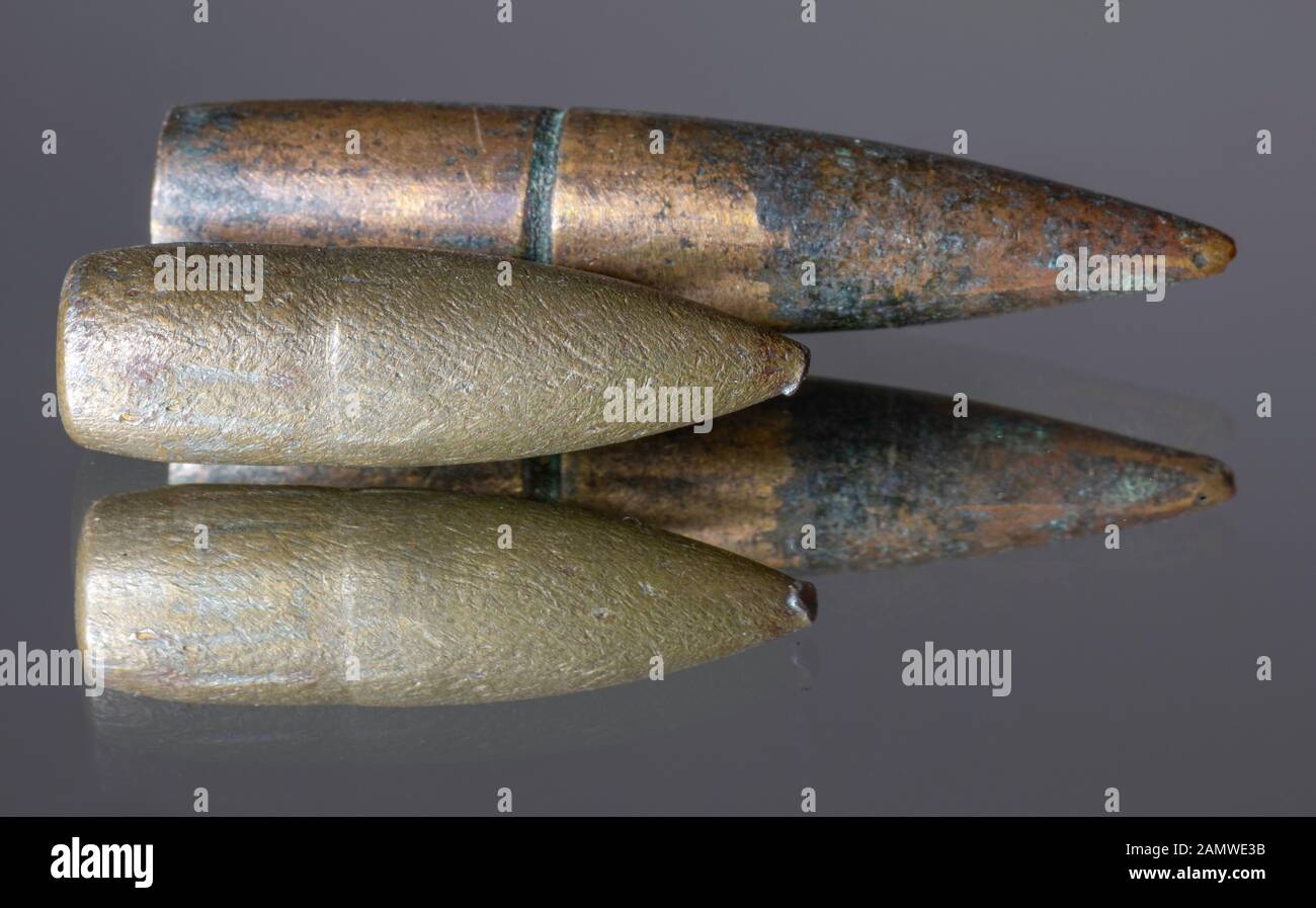Old, used rifle bullets, war remains, lethal pieces of metal Stock ...