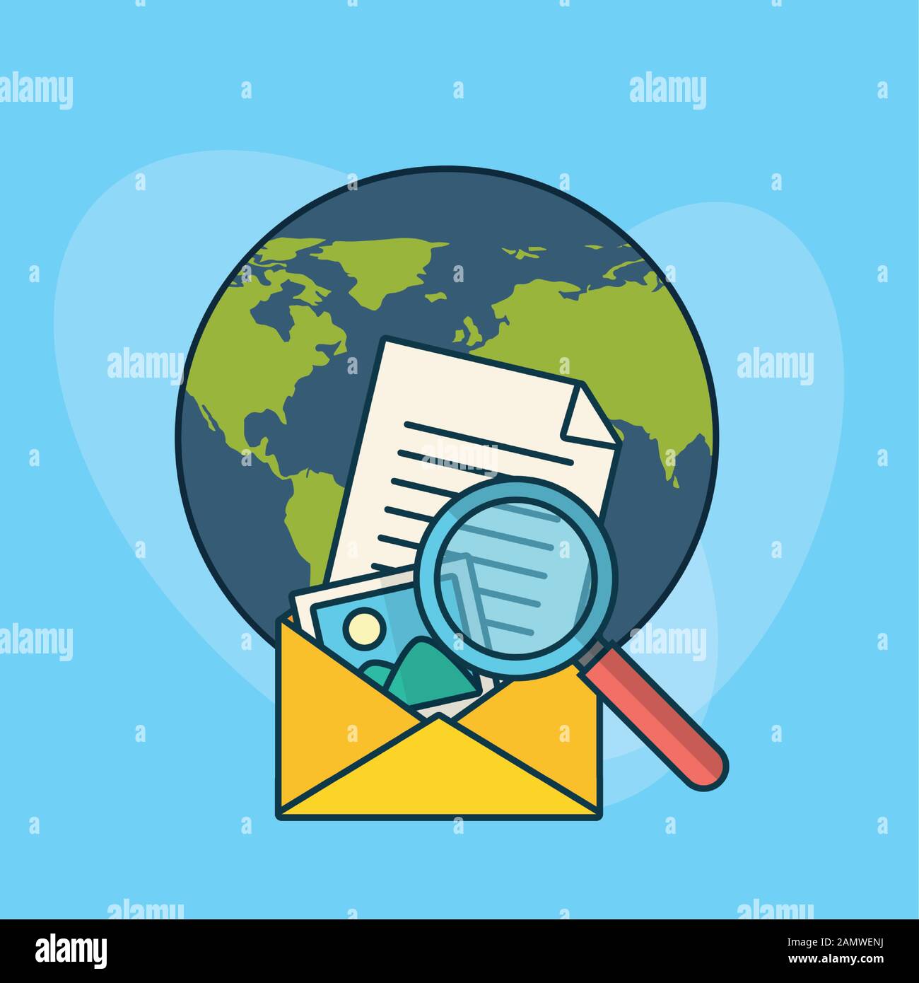 digital marketing technology with world planet Stock Vector Image & Art ...