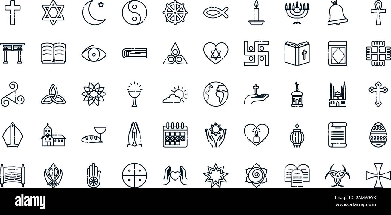 Icon set of world religious world symbols vector design Stock Vector ...