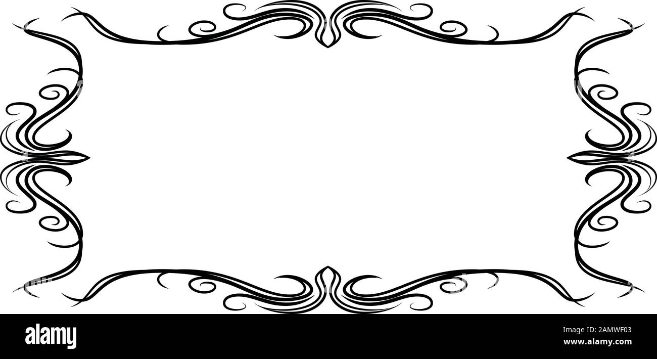 This is a illustration of Horizontal rectangular antique pattern frame ...