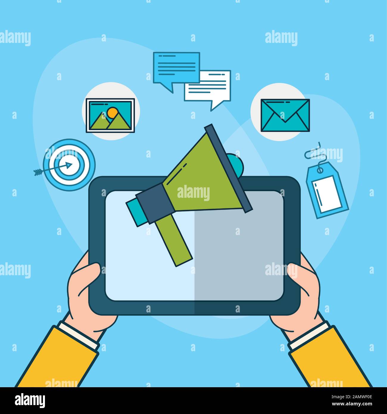 digital marketing technology with tablet Stock Vector Image & Art - Alamy