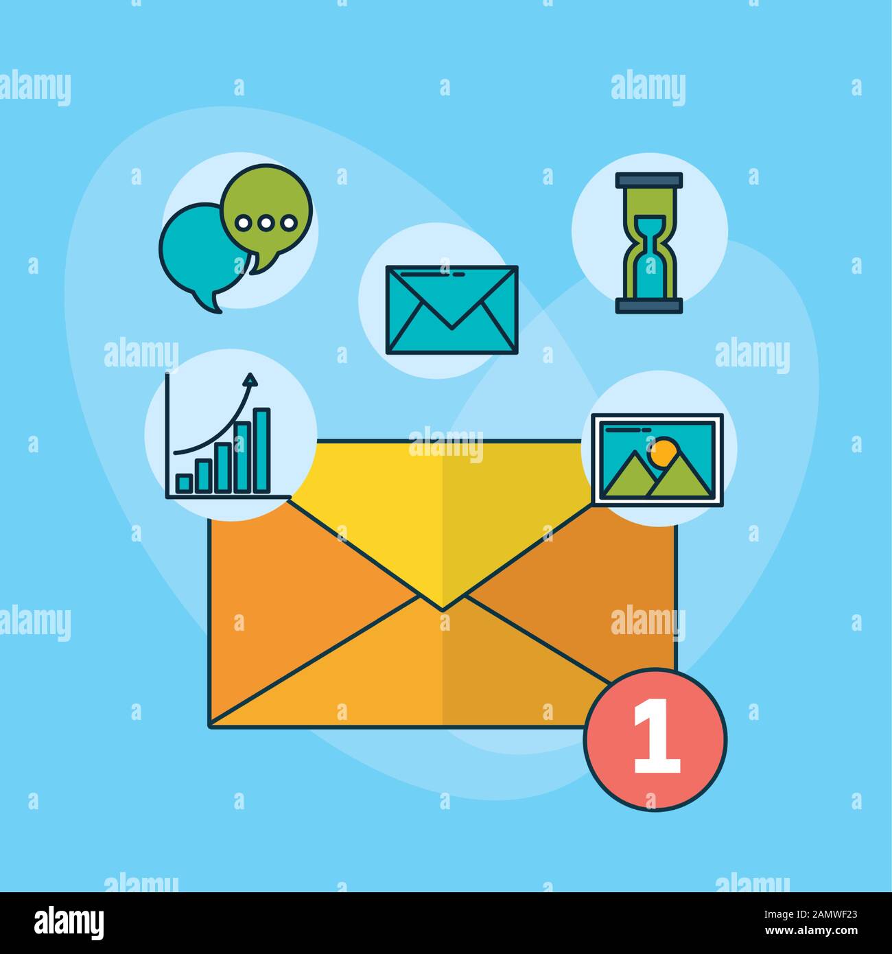 digital marketing technology with envelope Stock Vector Image & Art - Alamy