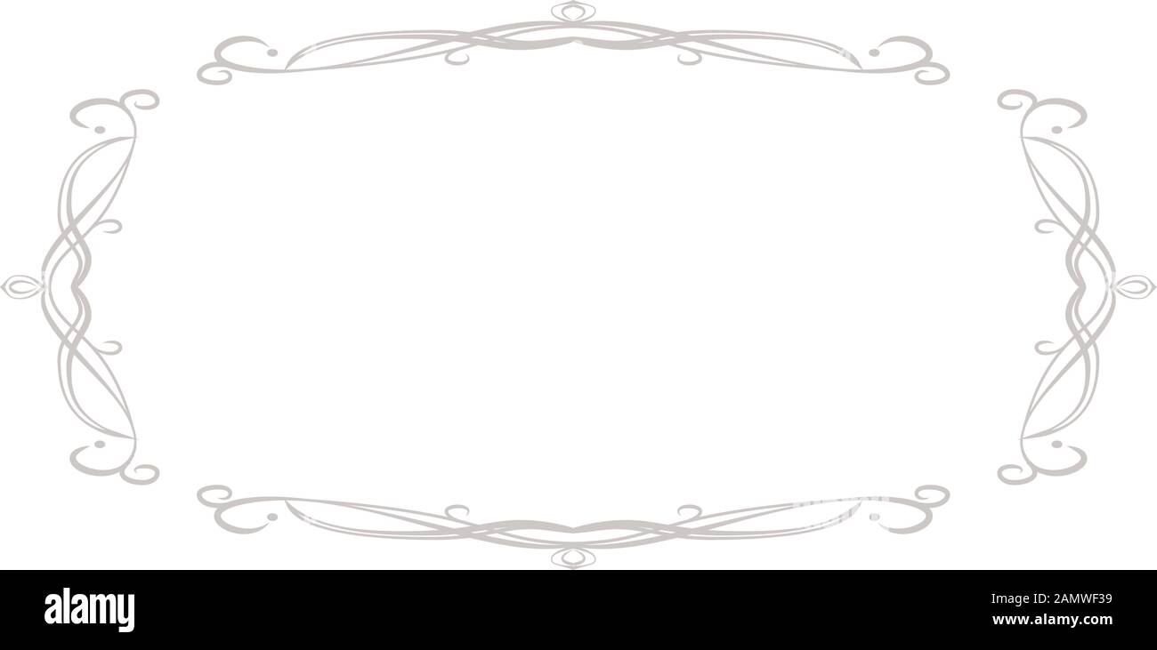 This is a illustration of Horizontal rectangular antique pattern frame ...