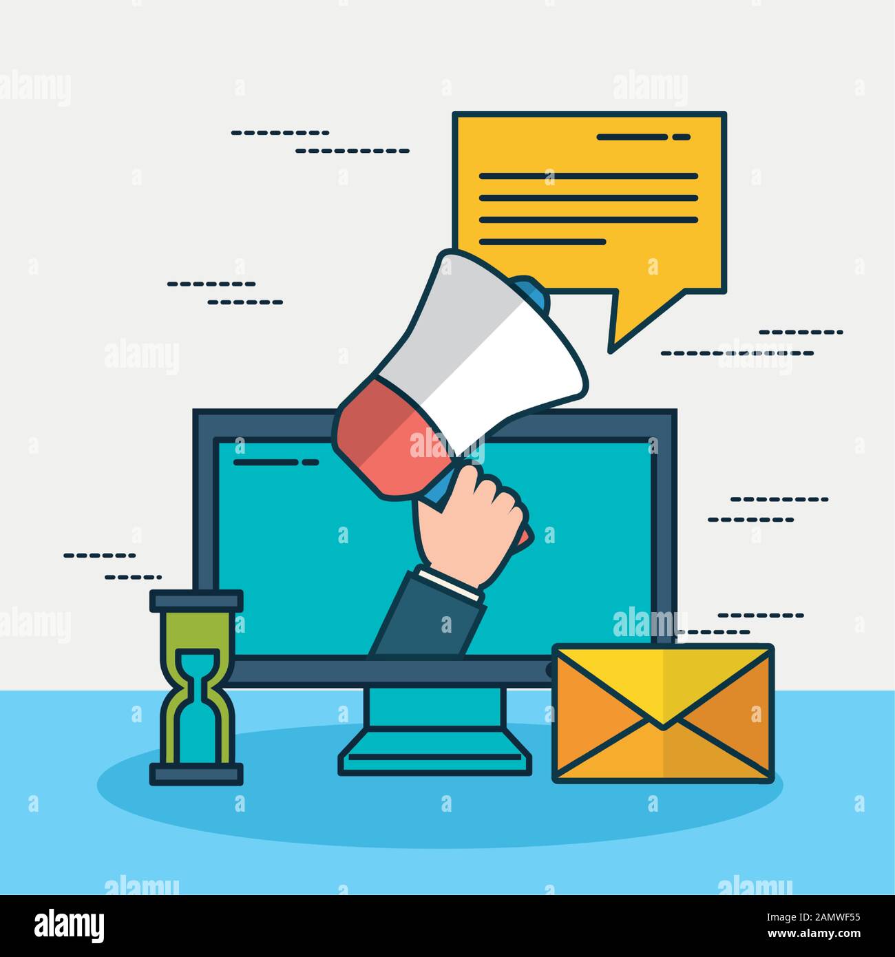 digital marketing technology with desktop Stock Vector Image & Art - Alamy