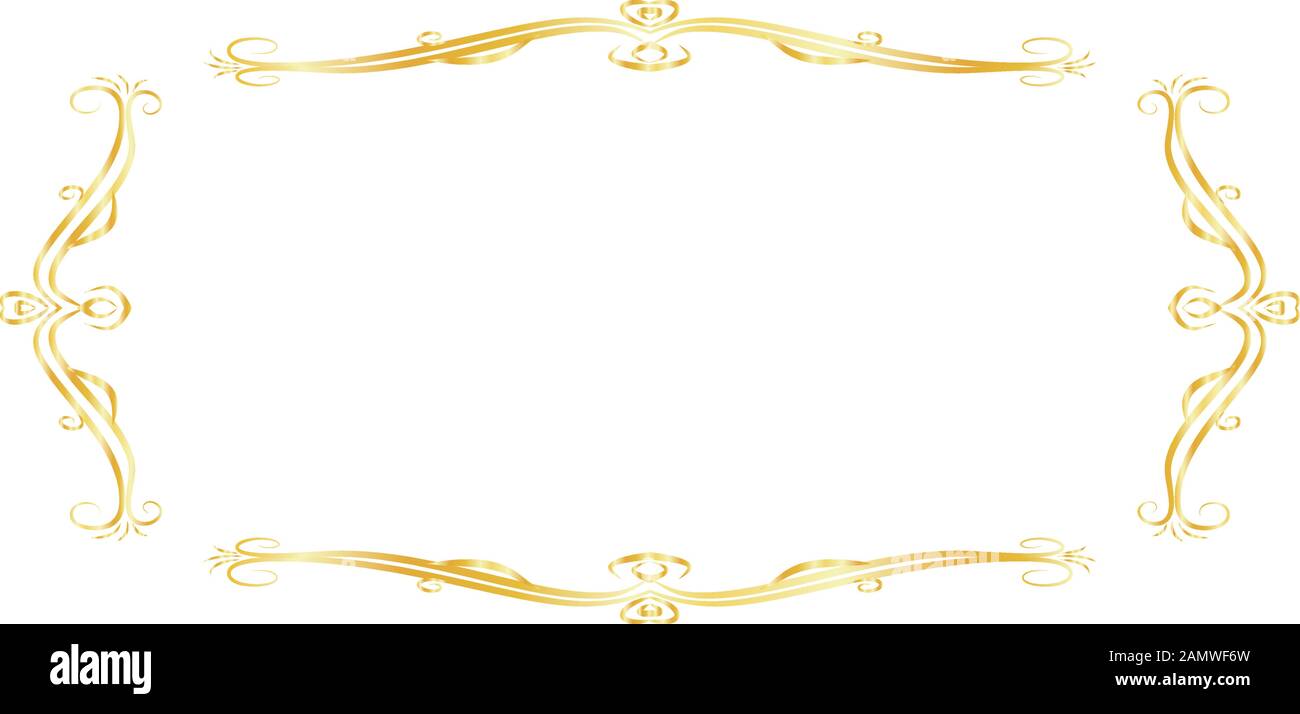 This is a illustration of Horizontal rectangular antique pattern frame ...