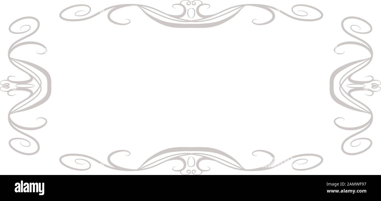 This is a illustration of Horizontal rectangular antique pattern frame ...