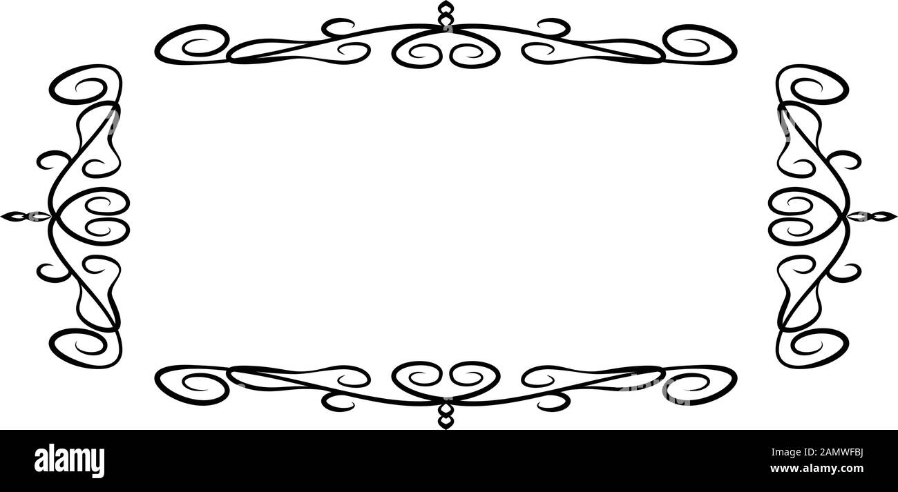 This is a illustration of Horizontal rectangular antique pattern frame ...