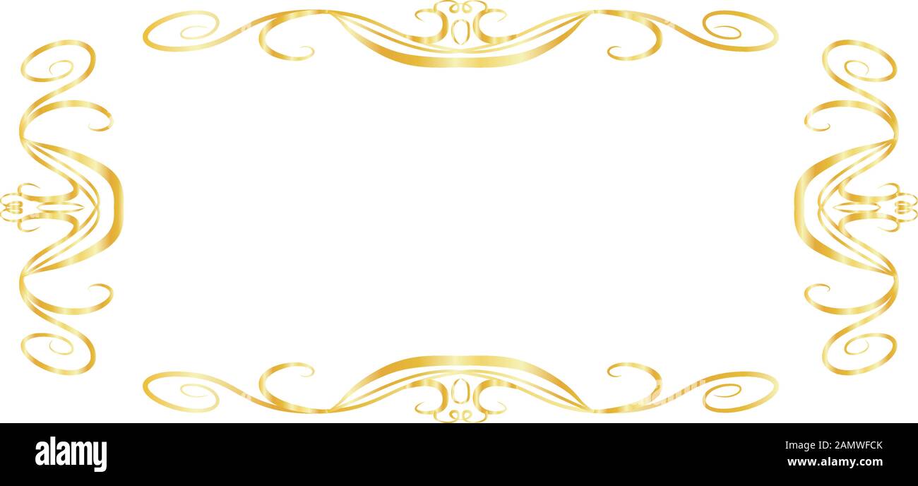 This is a illustration of Horizontal rectangular antique pattern frame ...