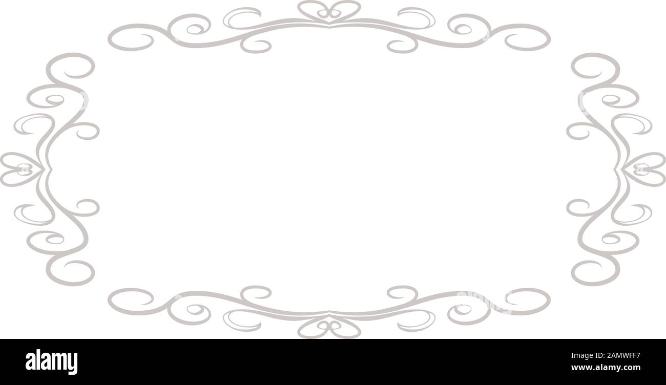 This is a illustration of Horizontal rectangular antique pattern frame ...
