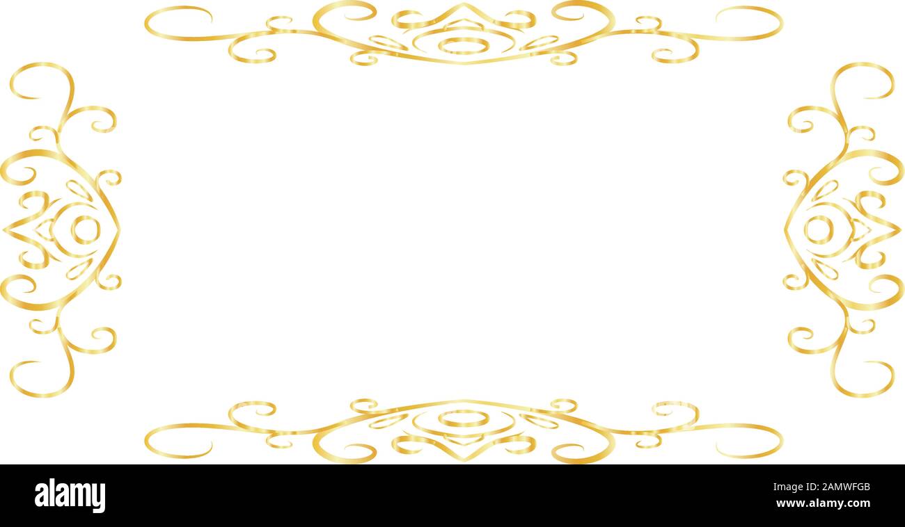 This is a illustration of Horizontal rectangular antique pattern frame ...