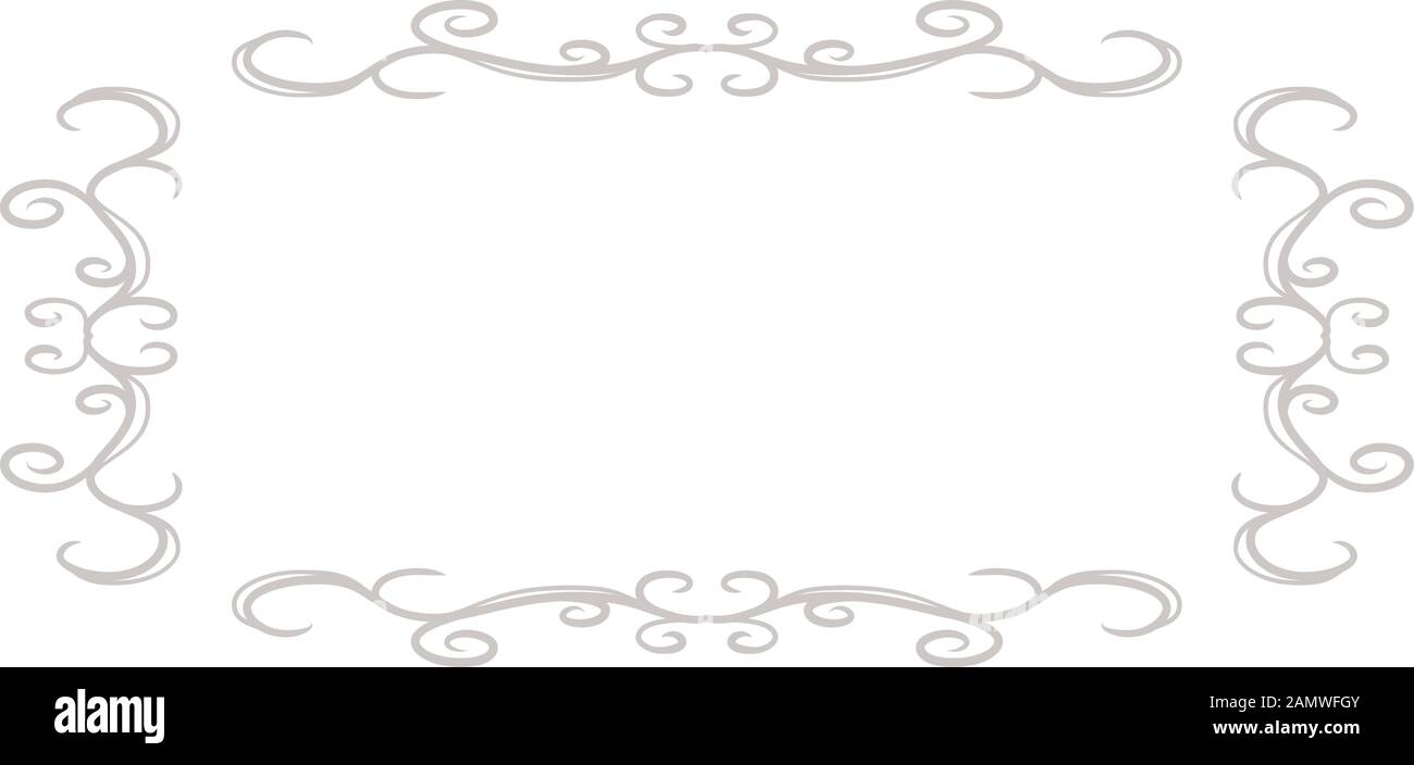 This is a illustration of Horizontal rectangular antique pattern frame ...