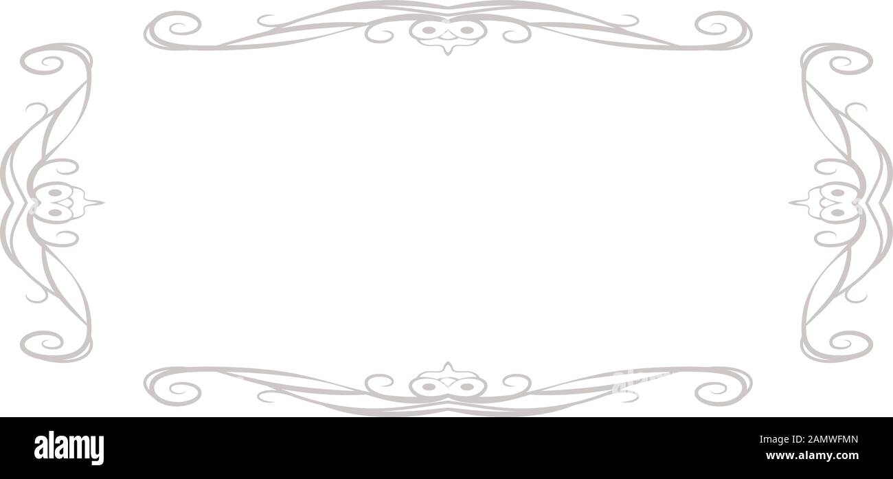 This is a illustration of Horizontal rectangular antique pattern frame ...
