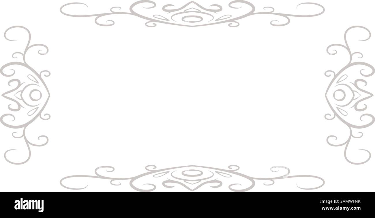 This is a illustration of Horizontal rectangular antique pattern frame ...