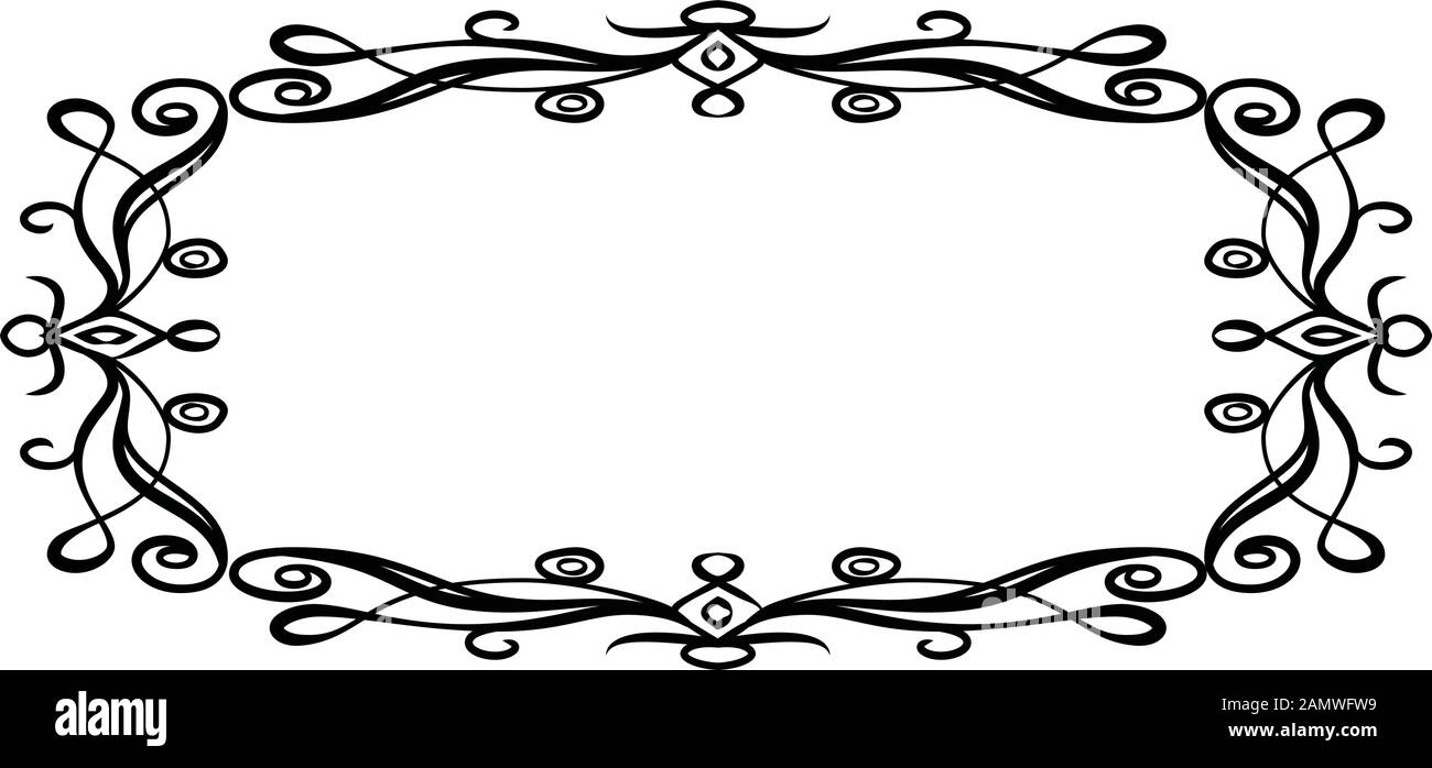 This is a illustration of Horizontal rectangular antique pattern frame ...