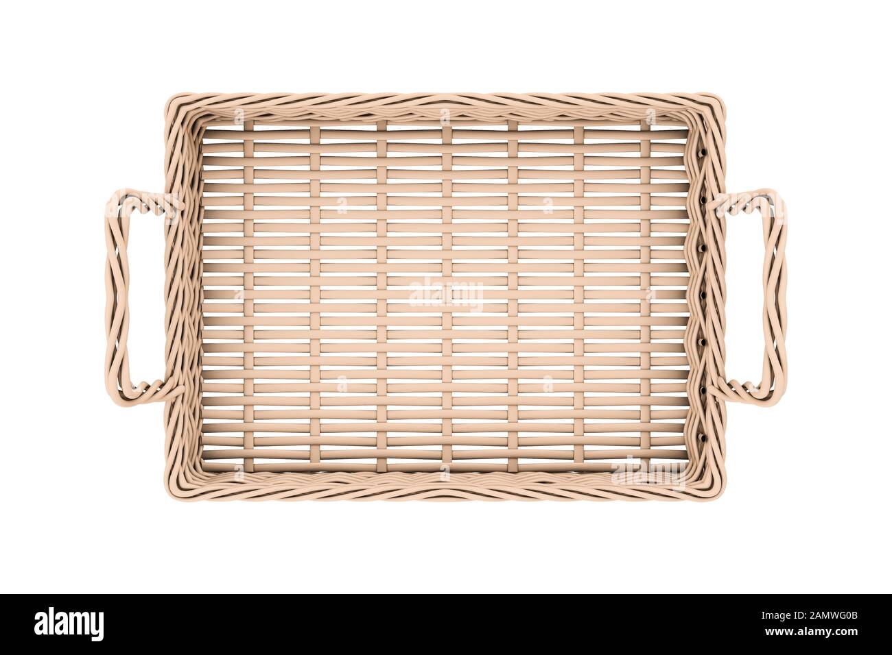 Square wooden basket, isolated on white background Stock Photo - Alamy