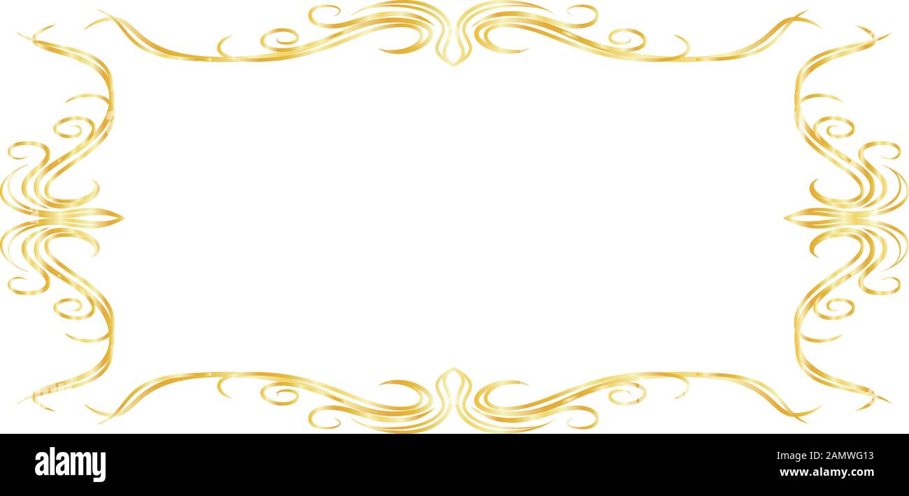 This is a illustration of Horizontal rectangular antique pattern frame ...