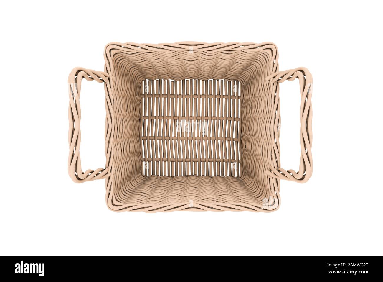 Square wooden basket, isolated on white background Stock Photo - Alamy