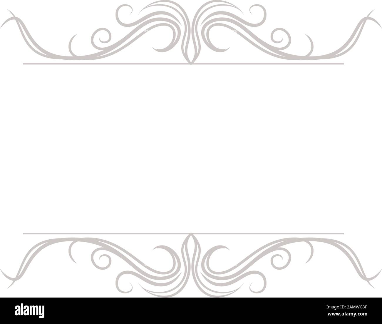 This is a illustration of Top and bottom antique pattern frame Stock ...