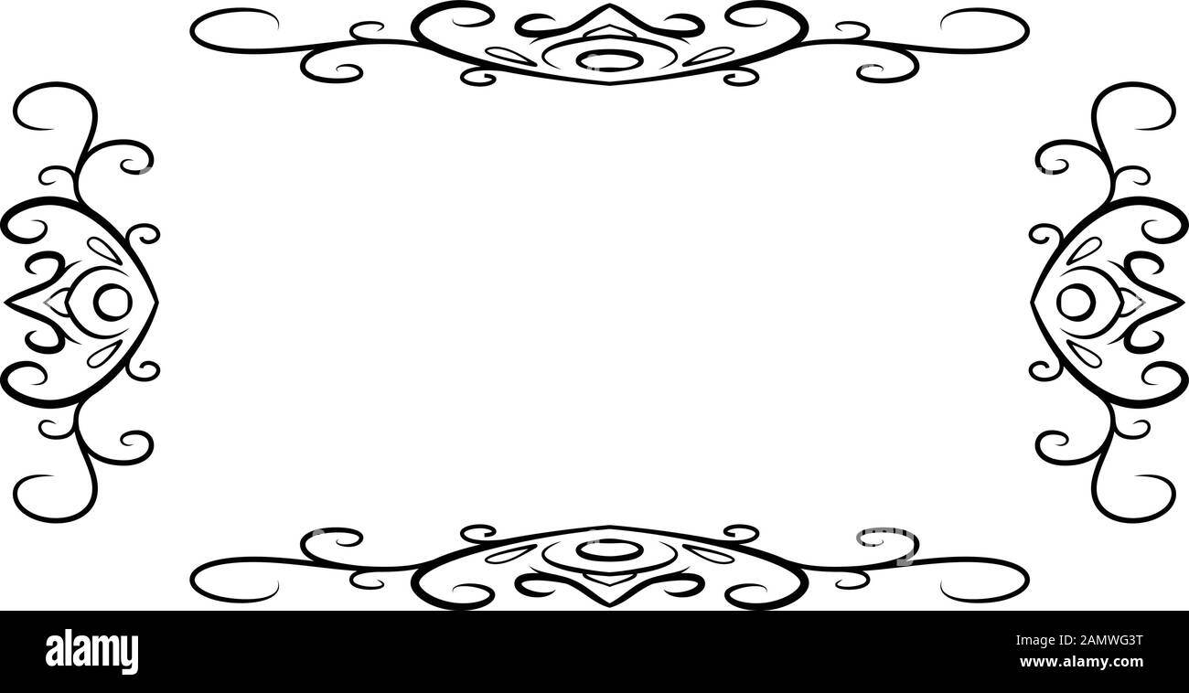 This is a illustration of Horizontal rectangular antique pattern frame ...