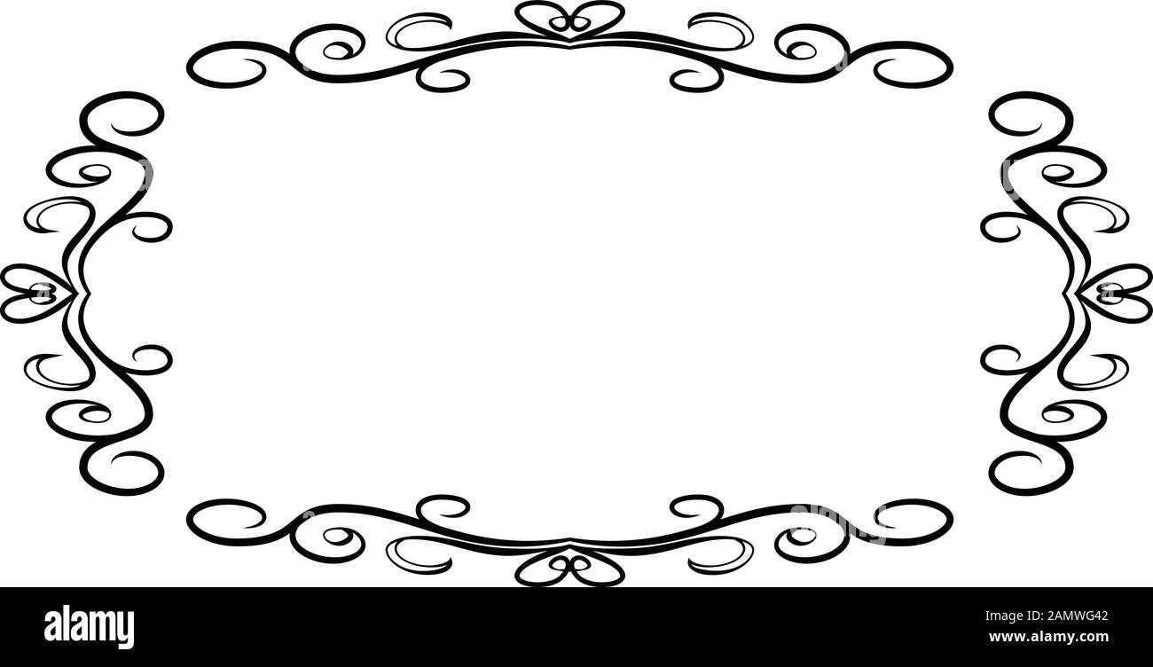 This is a illustration of Horizontal rectangular antique pattern frame ...