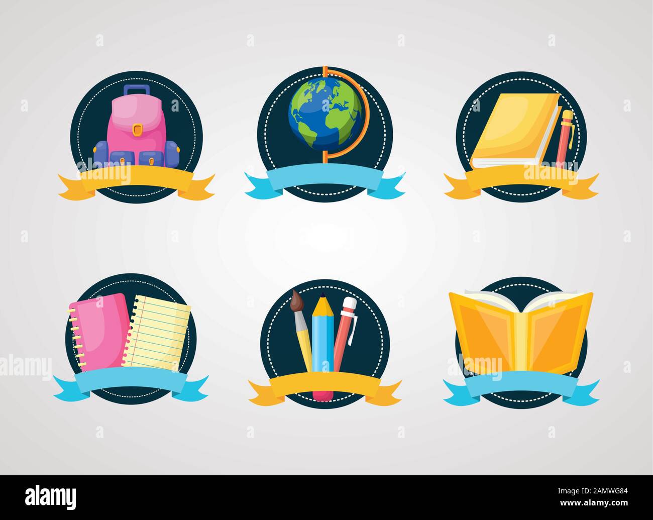 bundle of school set supplies Stock Vector Image & Art - Alamy