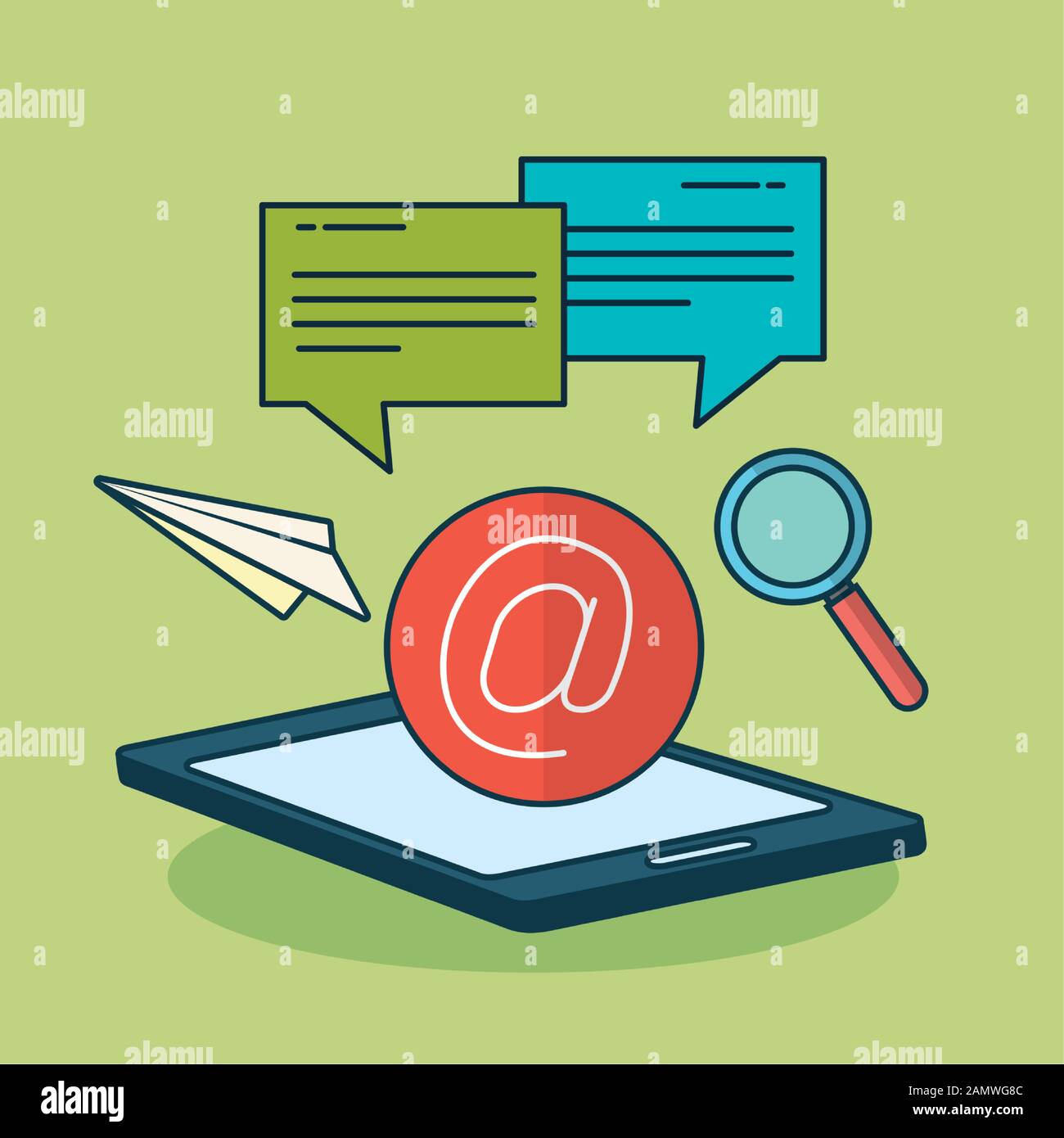 digital marketing technology with tablet Stock Vector Image & Art - Alamy