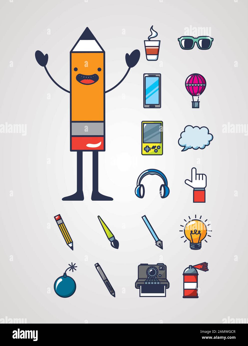bundle of creativity set icons Stock Vector Image & Art - Alamy