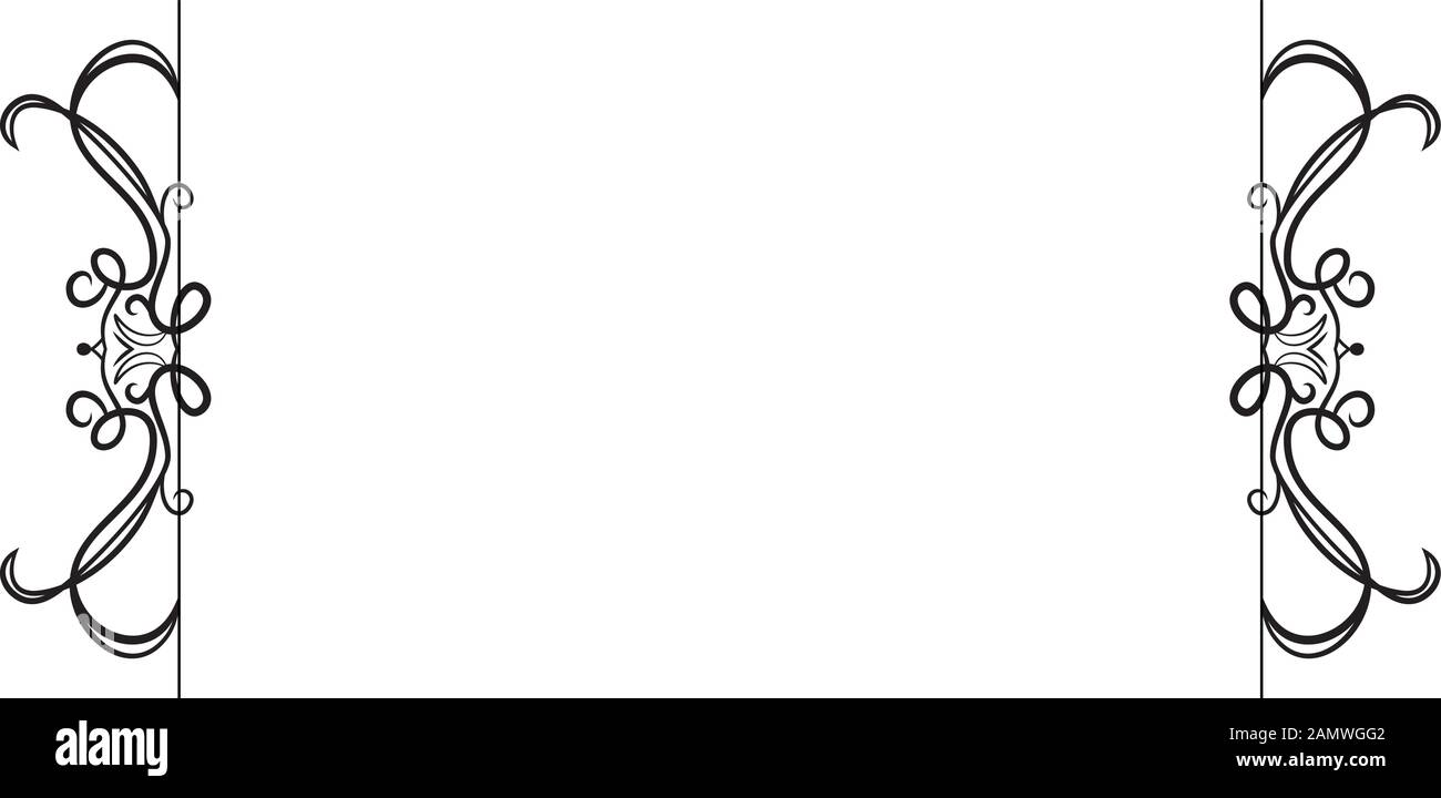 This is a illustration of Left and right antique pattern frame Stock ...