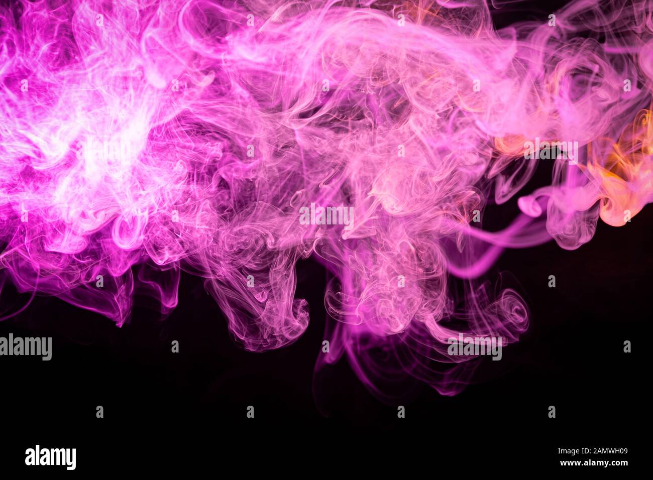 Colorful pink and red smoke on a black isolated background. Background ...