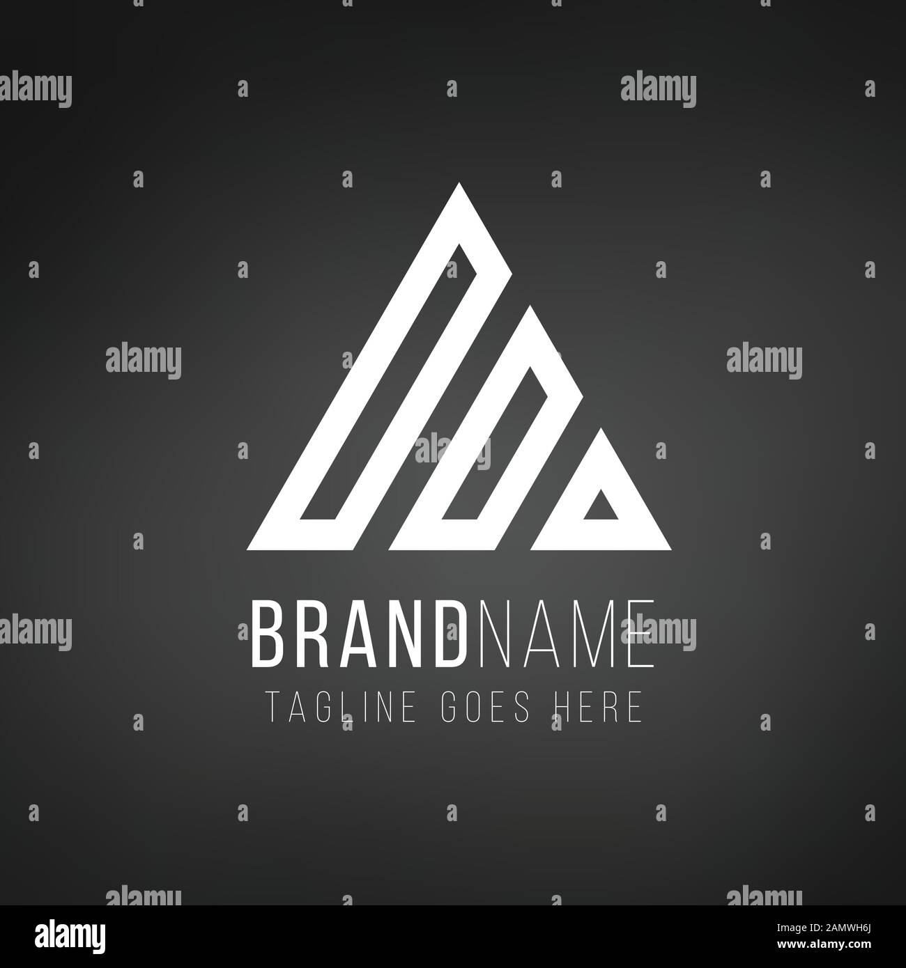 Geometrical triangle or arrow in three parts logo design. Technology ...