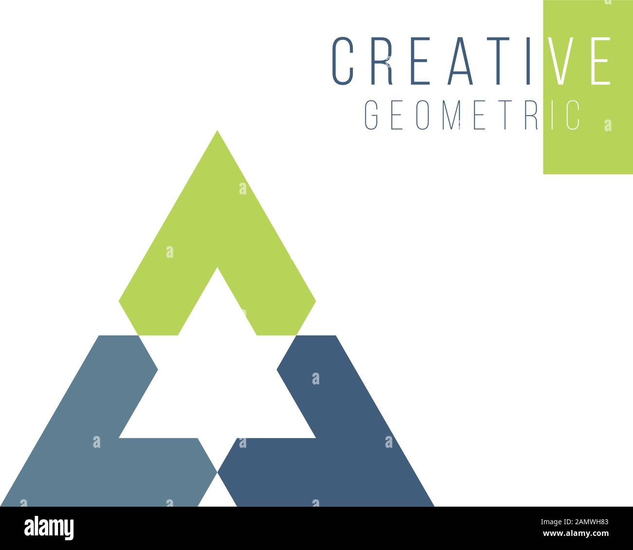 Geometrical triangle or arrow in three parts logo design. Technology business identity concept ...
