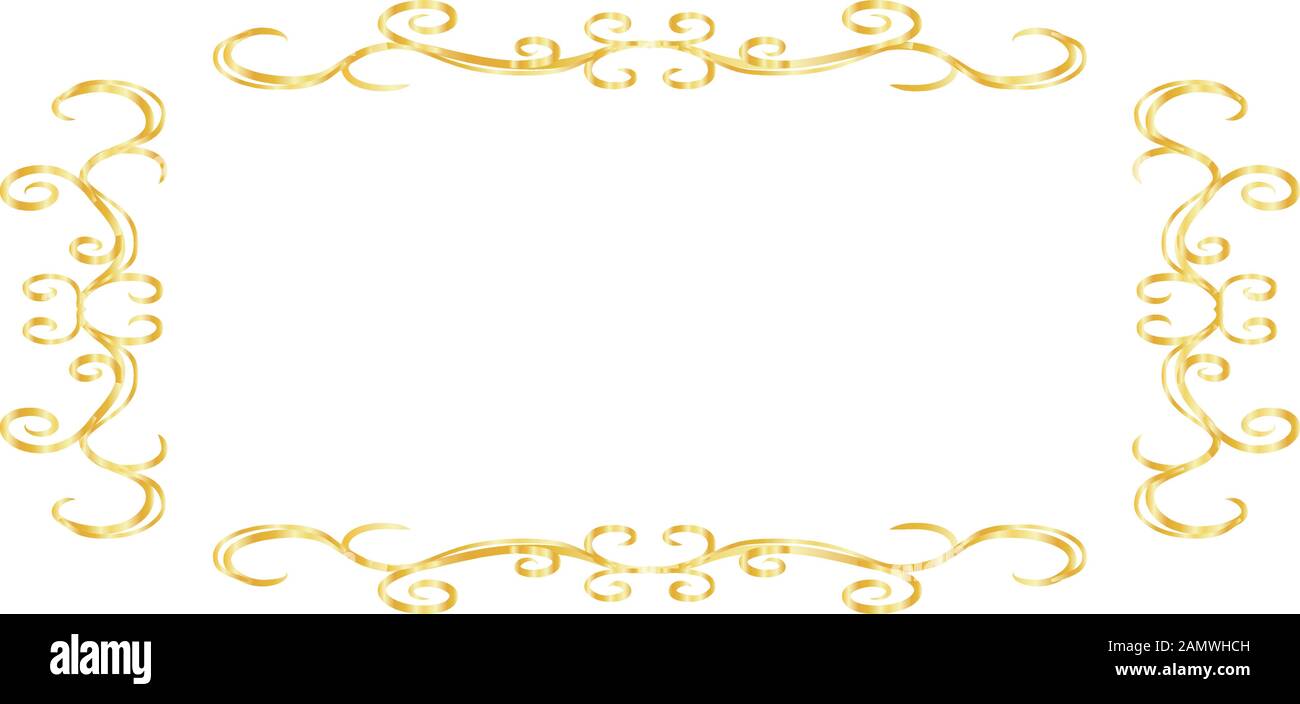 This is a illustration of Horizontal rectangular antique pattern frame ...