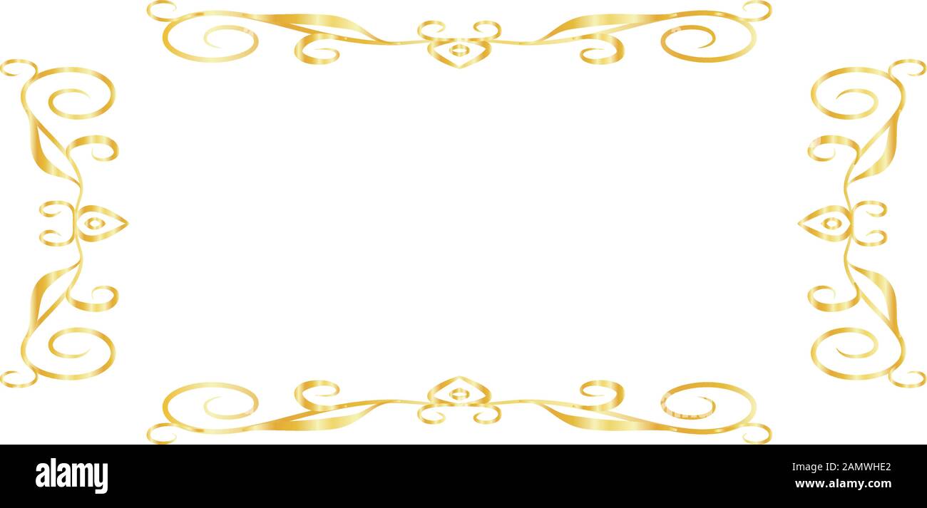 This is a illustration of Horizontal rectangular antique pattern frame ...