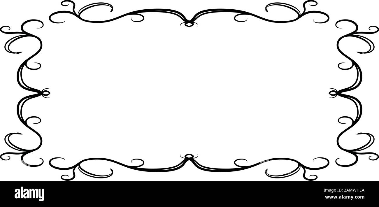 This is a illustration of Horizontal rectangular antique pattern frame ...