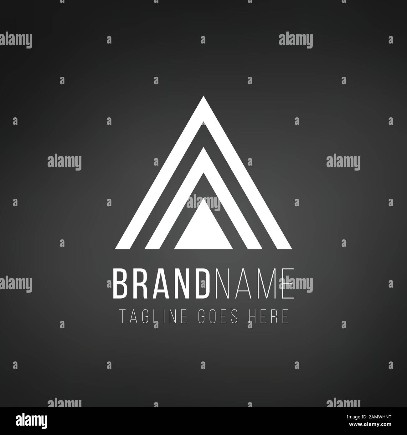 Geometrical triangle or arrow in three parts logo design. Technology ...
