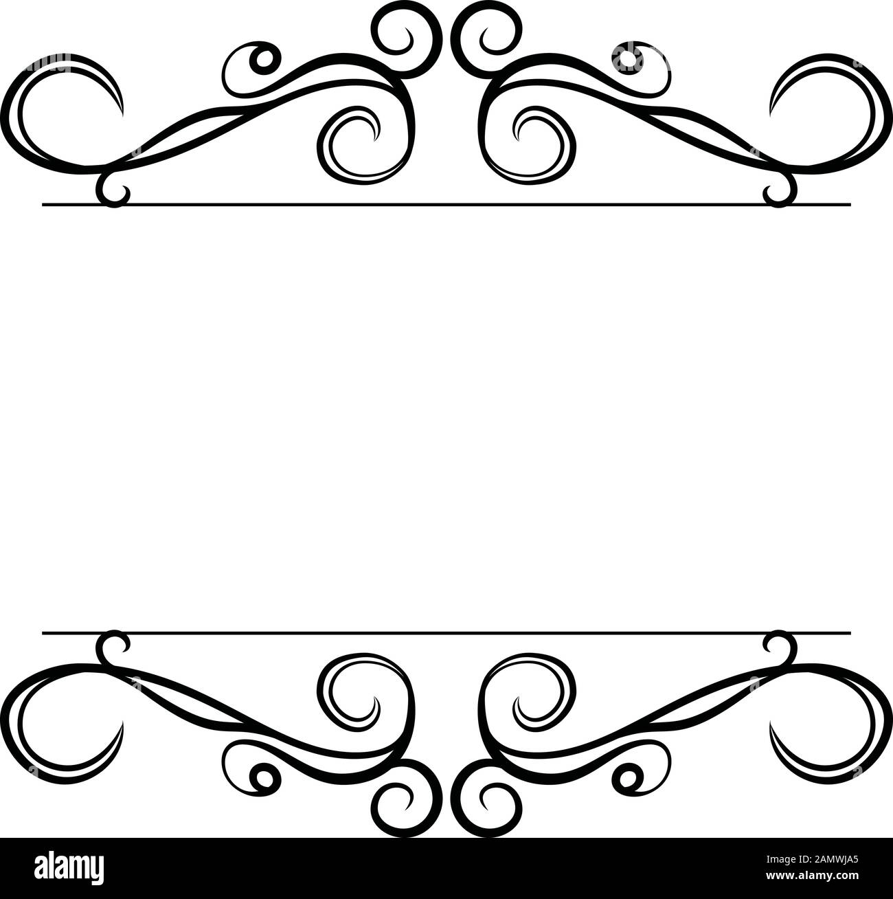 This is a illustration of Top and bottom antique pattern frame Stock ...