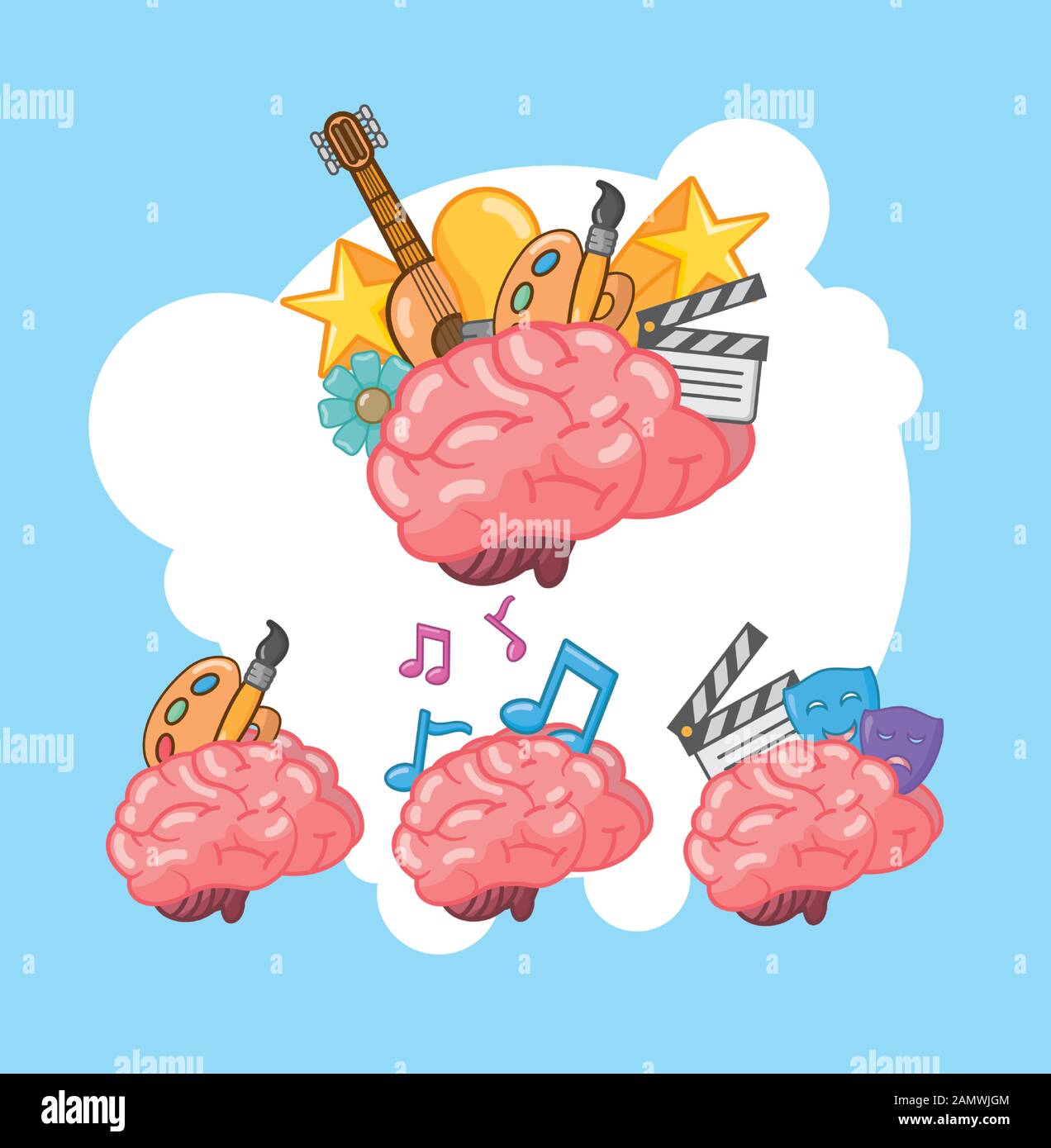 Brain music notes Stock Vector Images - Alamy