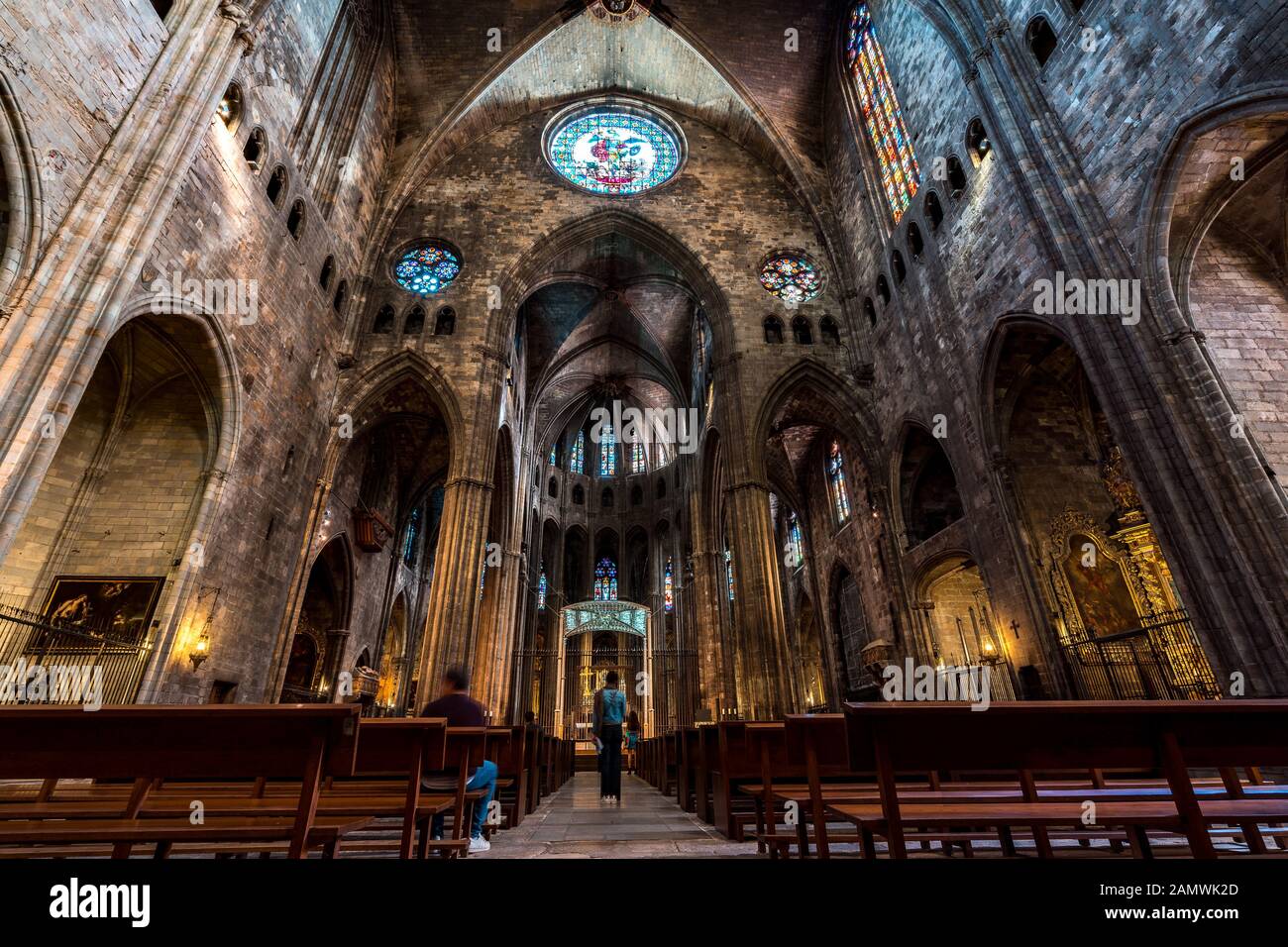 Girona, Spain - Cathedral of Girona interior Stock Photo - Alamy