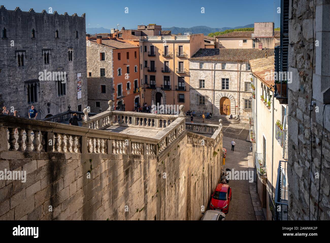 Girona, Spain - Well preserved medieval architecture in the old town ...