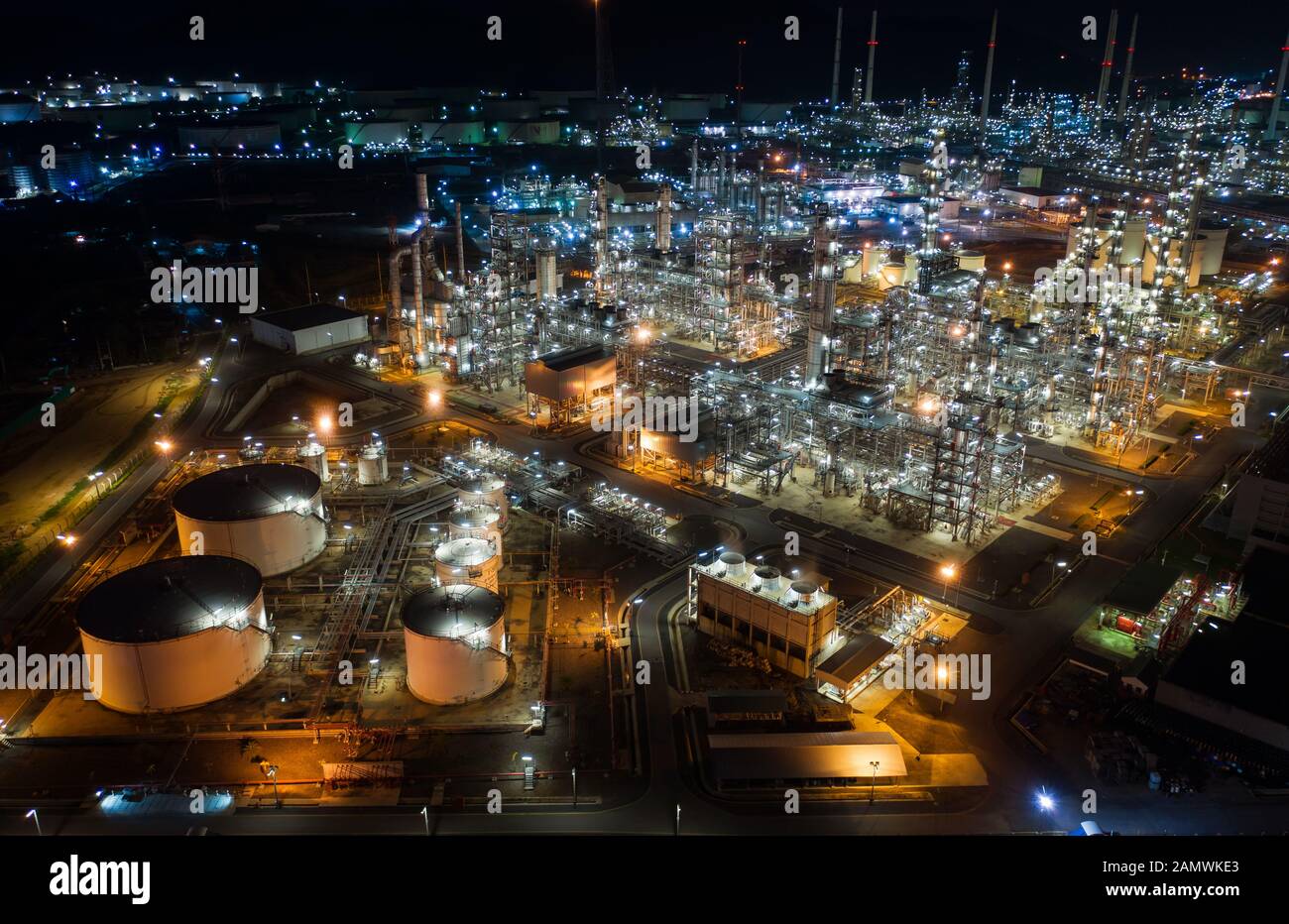 Refinery Plant At Night