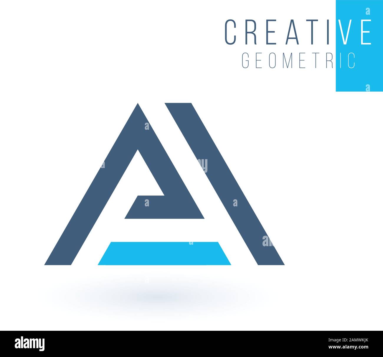 AL LA L A Letter Logo design. Geometric triangle arrow template ...