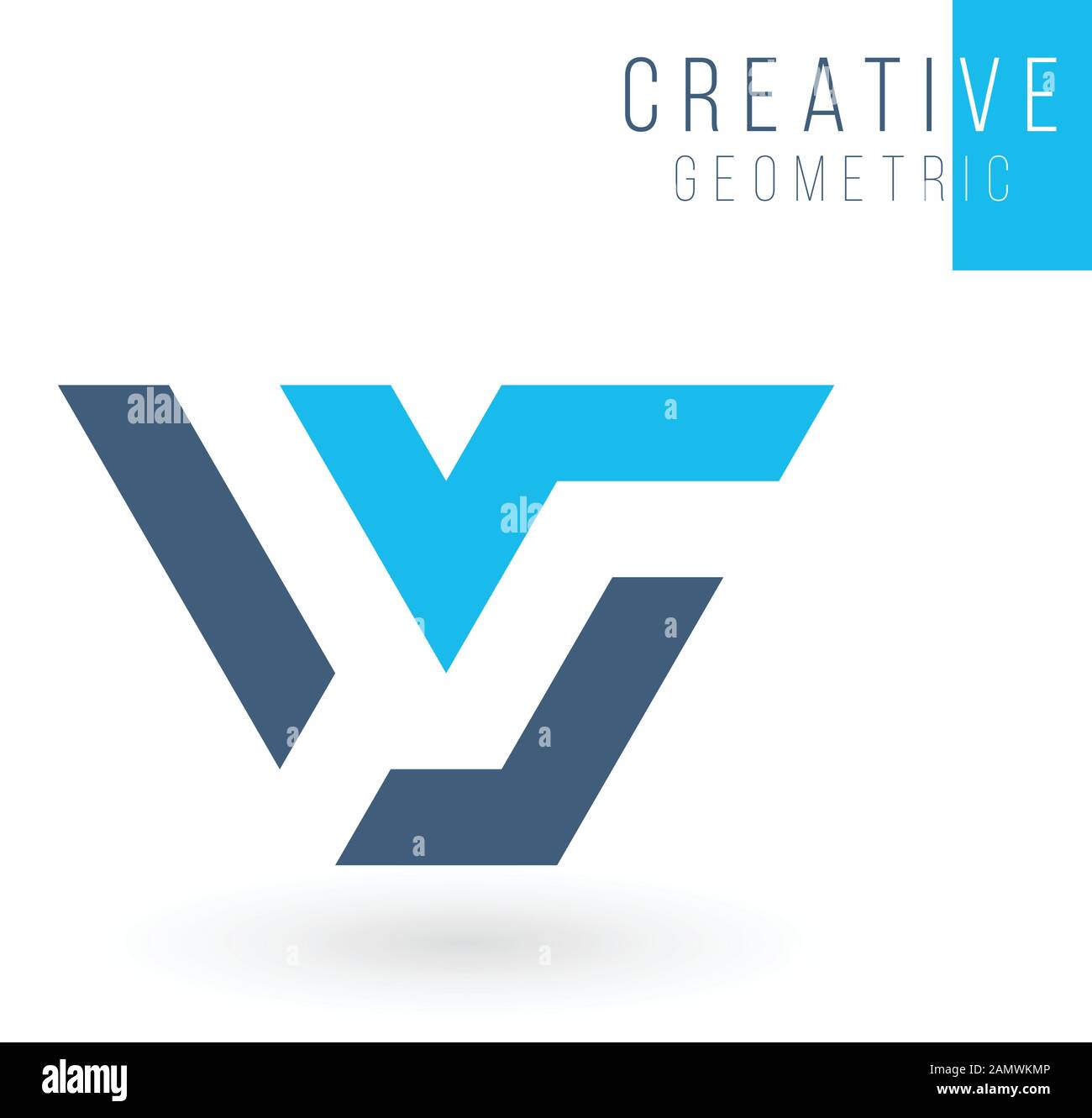 V Letter Logo design. Geometric triangle arrow template. Technology ...