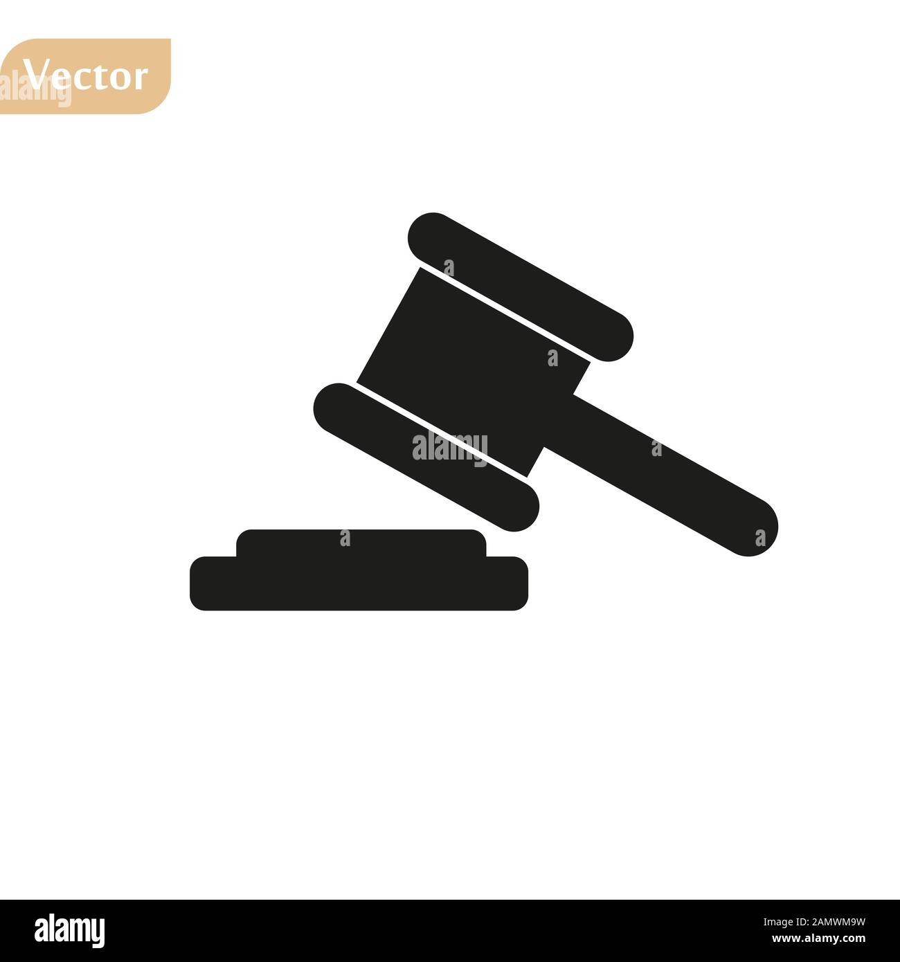 Judge gavel Icon Vector. Simple flat symbol. Perfect Black pictogram ...