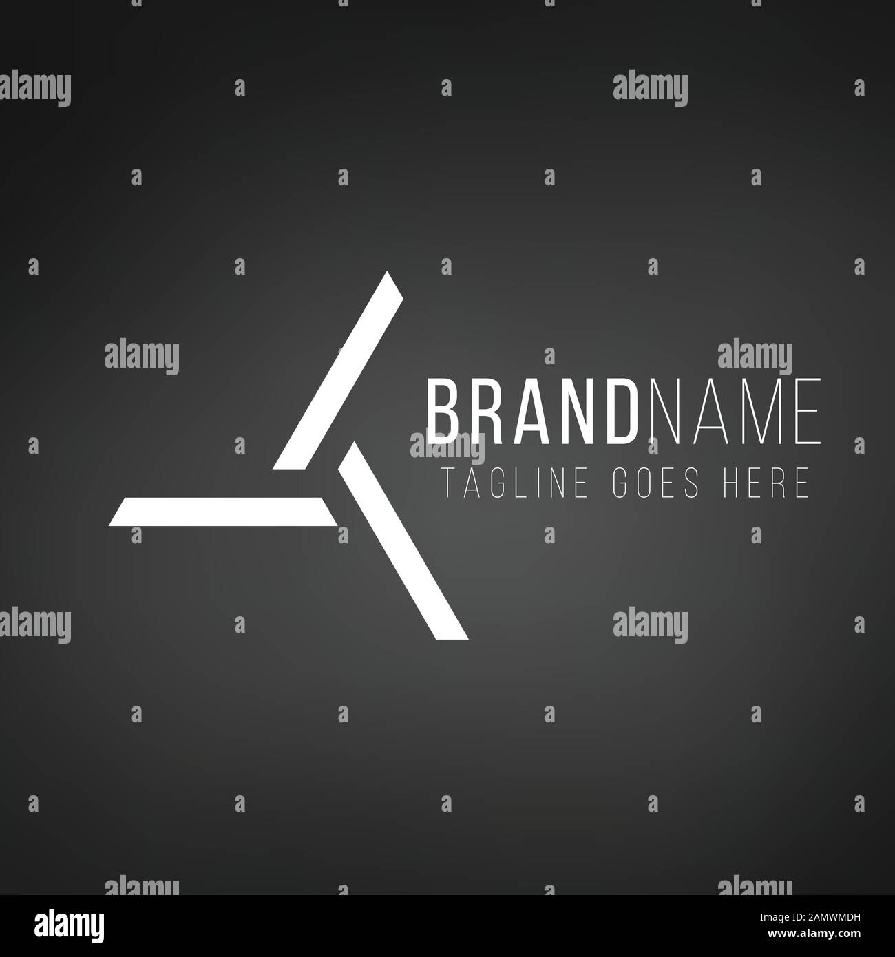Trinity logo design concept constructed from lines to shape triangle in ...