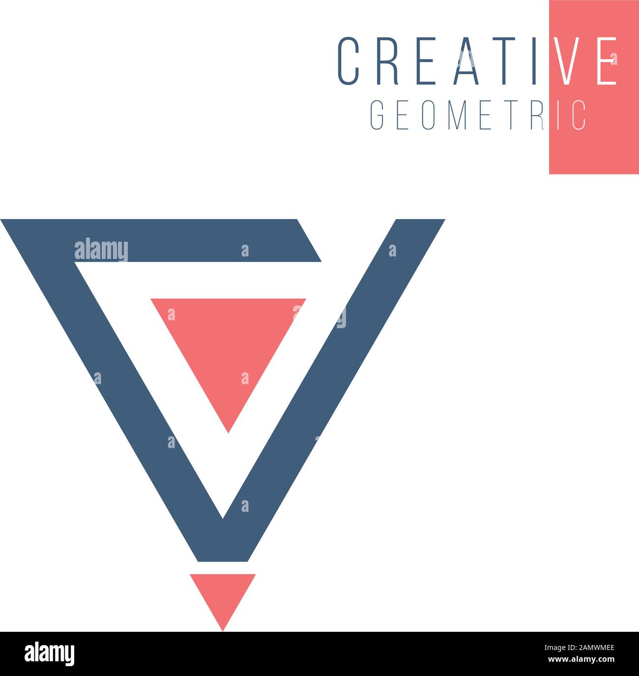 Geometrical triangle or arrow in three parts logo design. Technology business identity concept ...