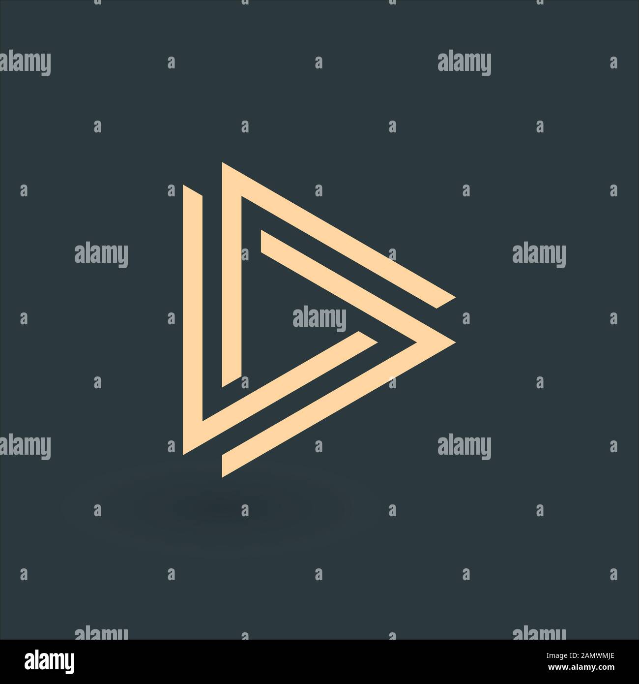 Geometric triangle unity abstract logo design. Technology business ...