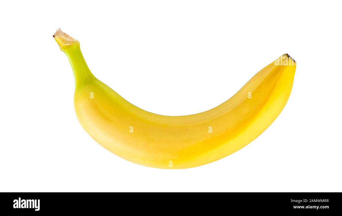 Single banana isolated on white background, healthy food Stock Photo ...
