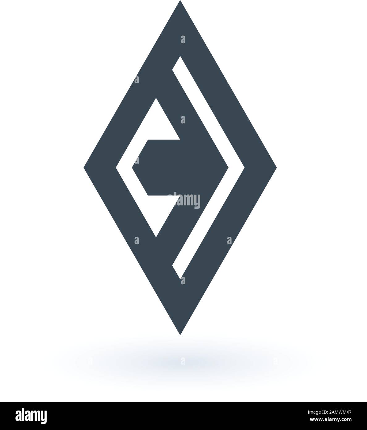 Rhombus rhomboid metal logo icon hi-res stock photography and images ...
