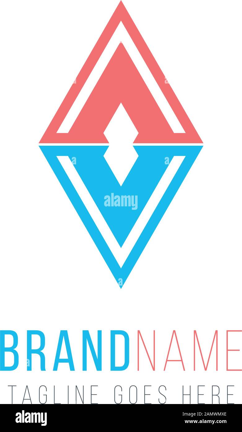 Rhombus abstract vector logo design template. Can represent water and ...