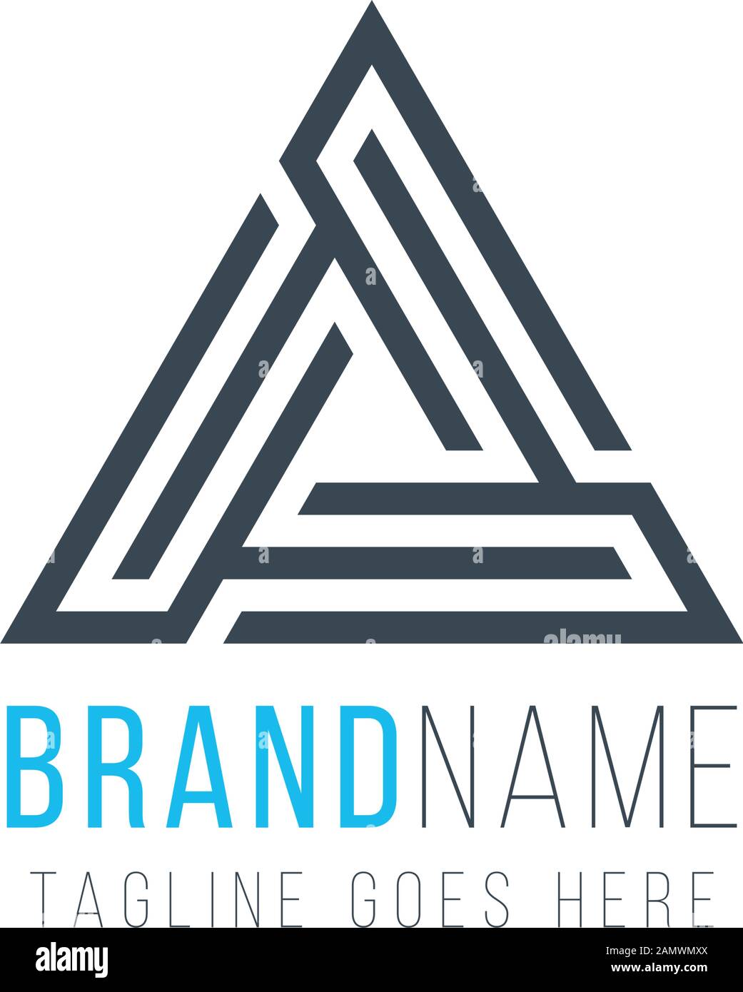 Geometric triangle unity abstract logo design. Technology business ...